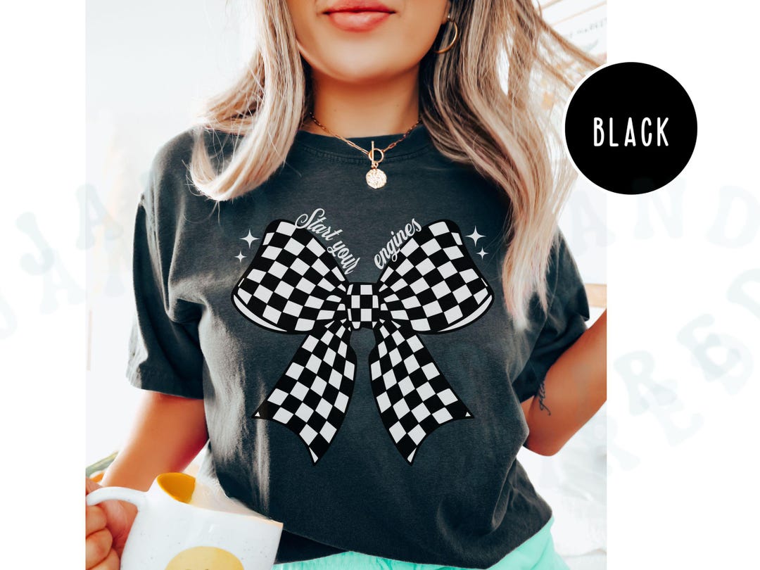 Retro Racing Speedway Shirt Comfort Colors Checkerboard Coquette Bow ...