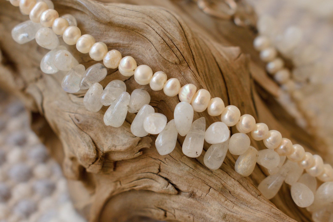 Sterling Silver Freshwater Pearl and Quartz Double Strand Necklace ...