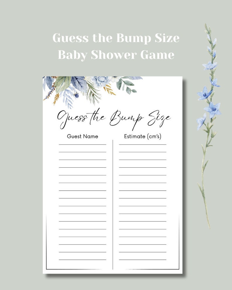 Baby Shower Game. DOWNLOAD. Guess the Size of the Baby Bump. Dusty Blue ...