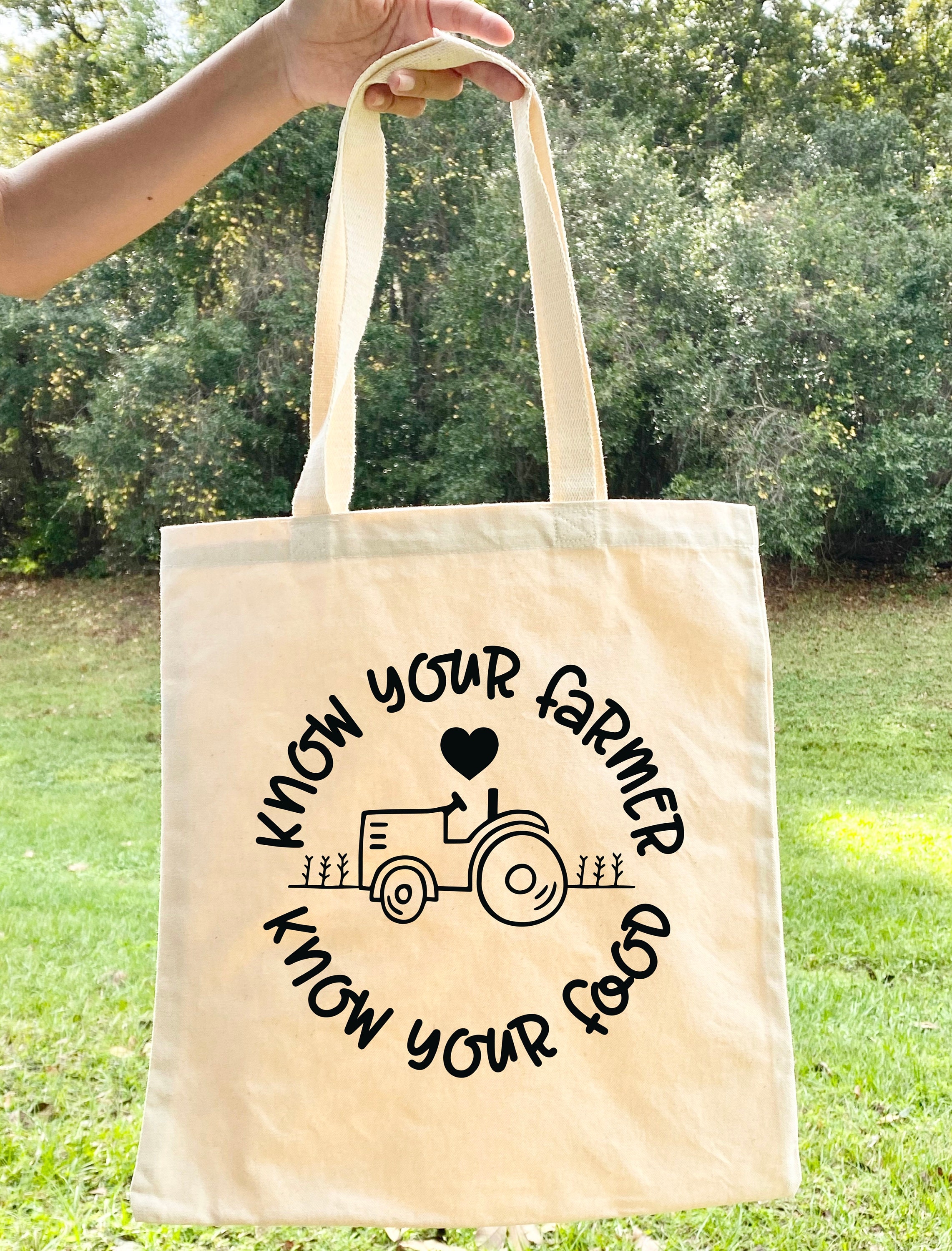 Know Your Farmer Know Your Food, Organic Cotton Tote Bag, Ecofriendly ...