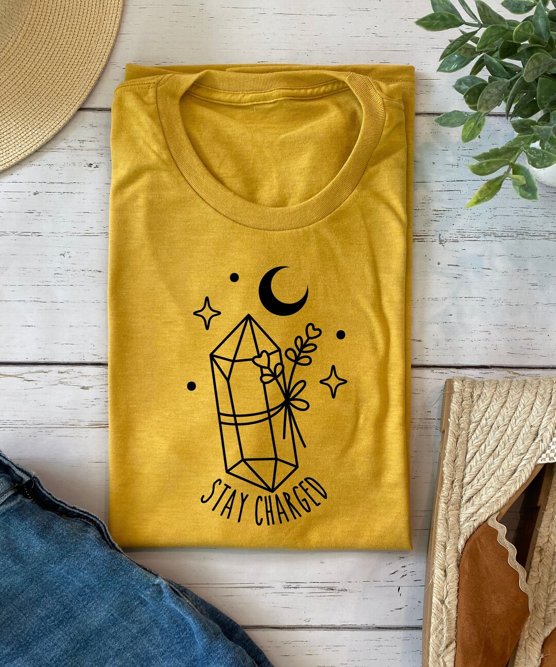 Stay Charged Graphic Tee, Crystal Lady Shirt, Quartz Graphic Shirt ...