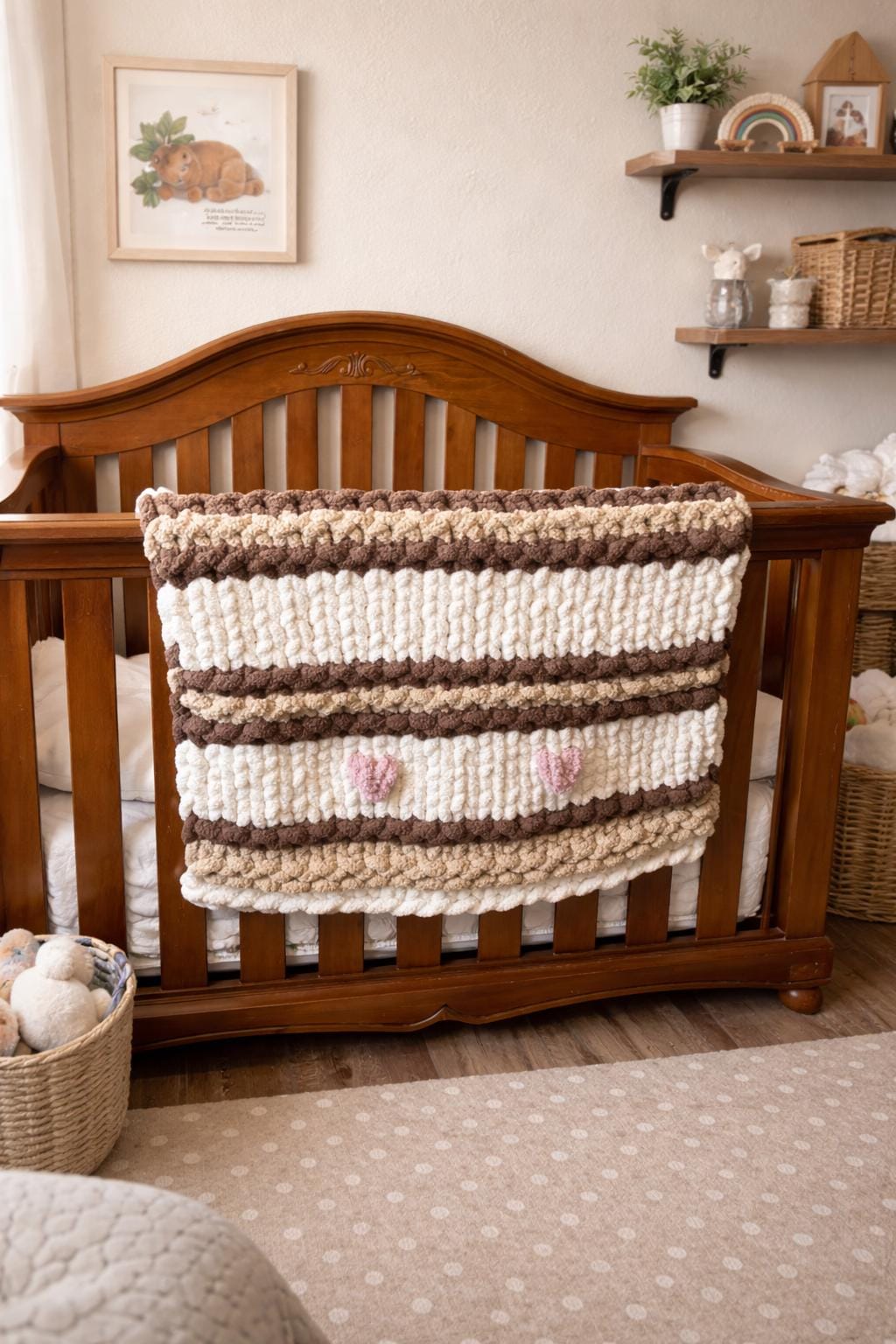 Chunky Knit Toddler Blanket Pattern – Toasted Vanilla Cream Keepsake ...