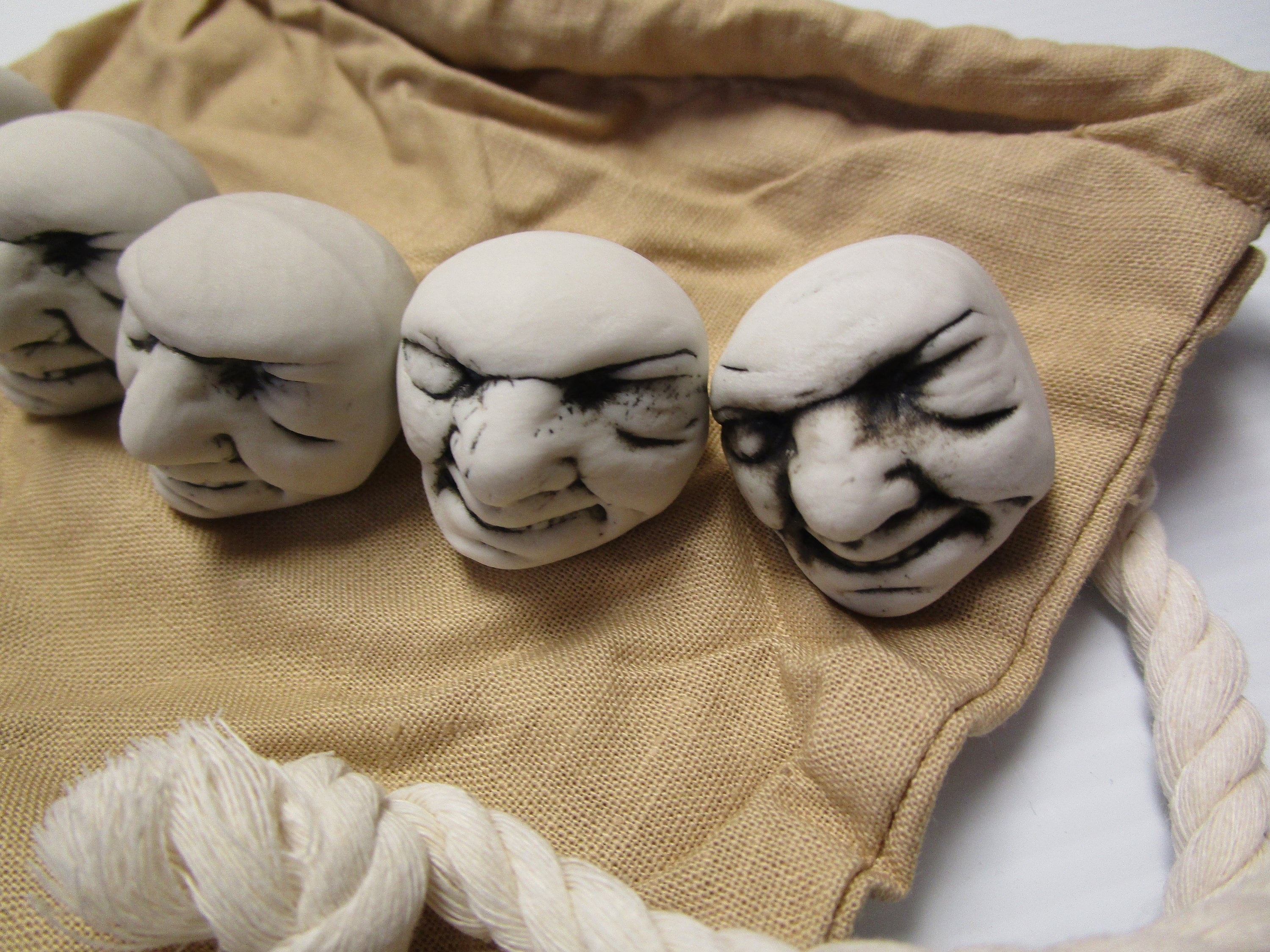 VTG New Old Stock 90's Creepy Face Ball Set Shrunken Heads Oddity ...
