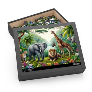 Whimsical Safari Animals Puzzle for a Tech Free Activity: Giraffe, Lion ...