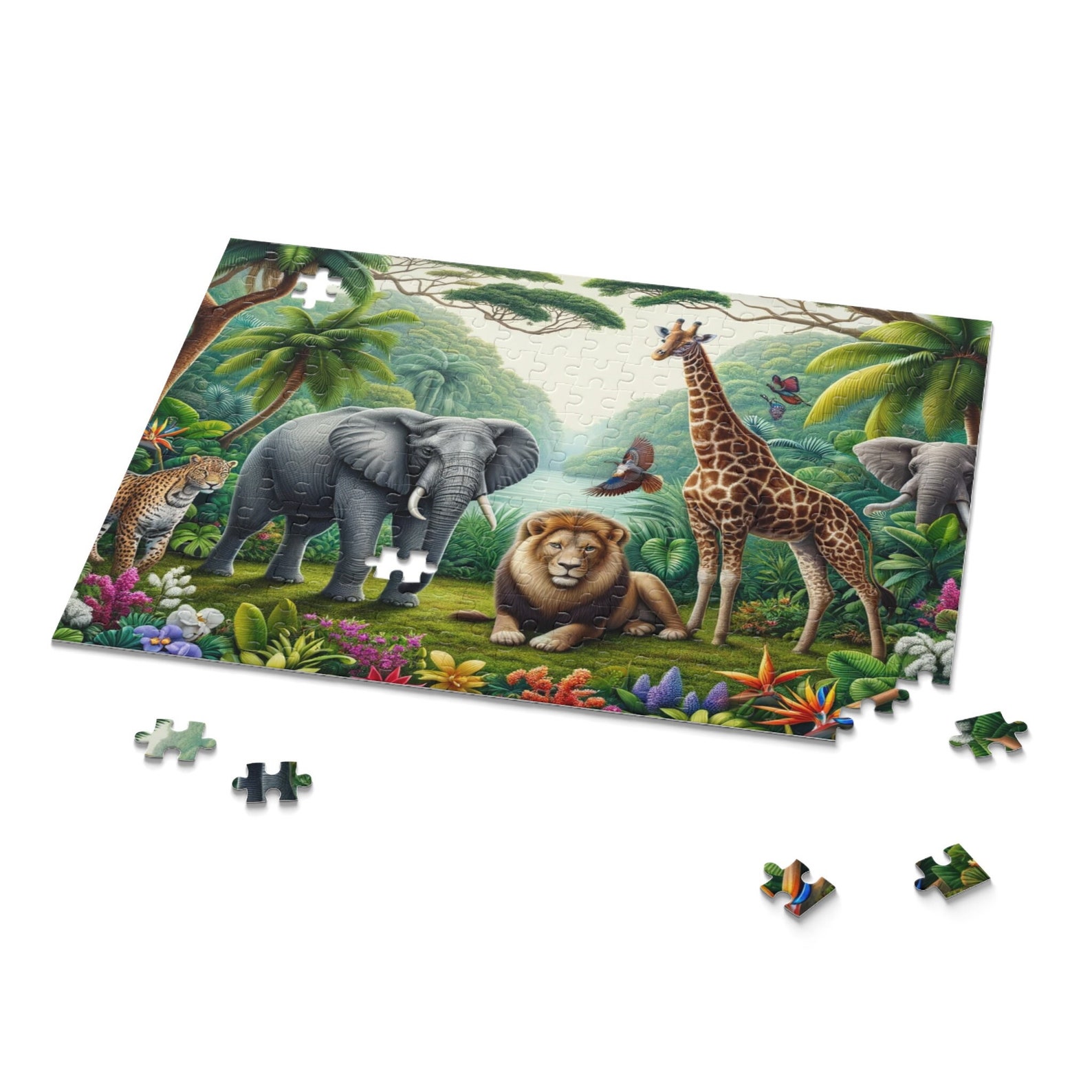 Whimsical Safari Animals Puzzle for a Tech Free Activity: Giraffe, Lion ...