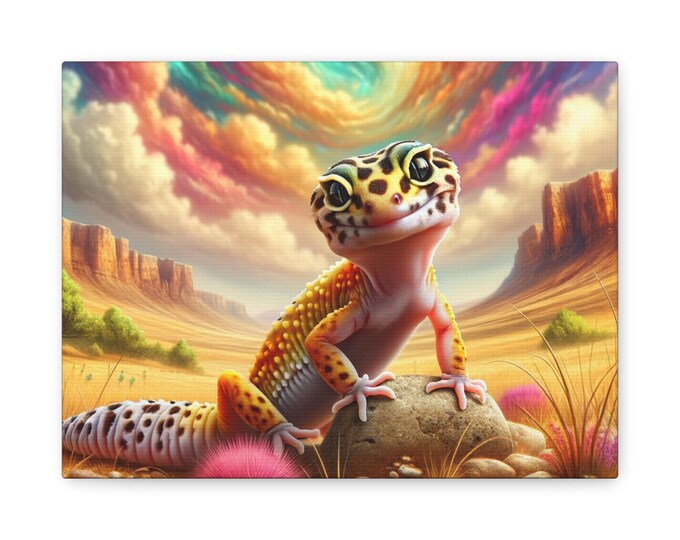 Leopard Gecko Knight Art Print - Gecko Art Prints - Watercolor Painting ...