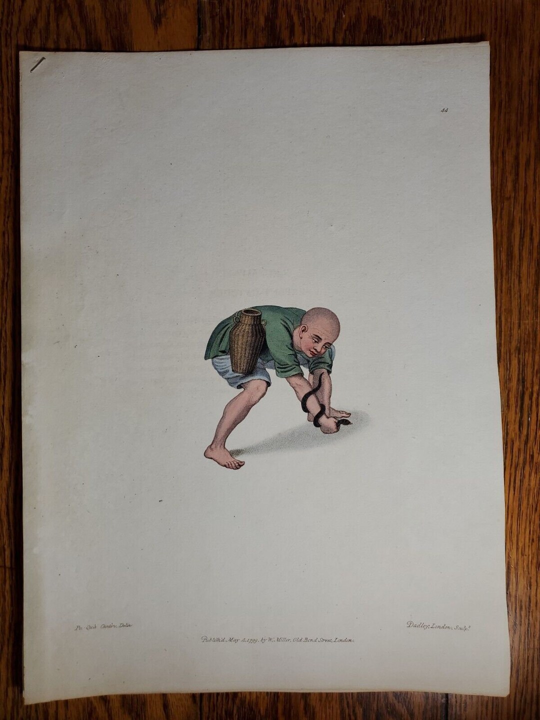 Serpent-catcher, Pu Qua, Costume of China Original Watercolor Plate ...