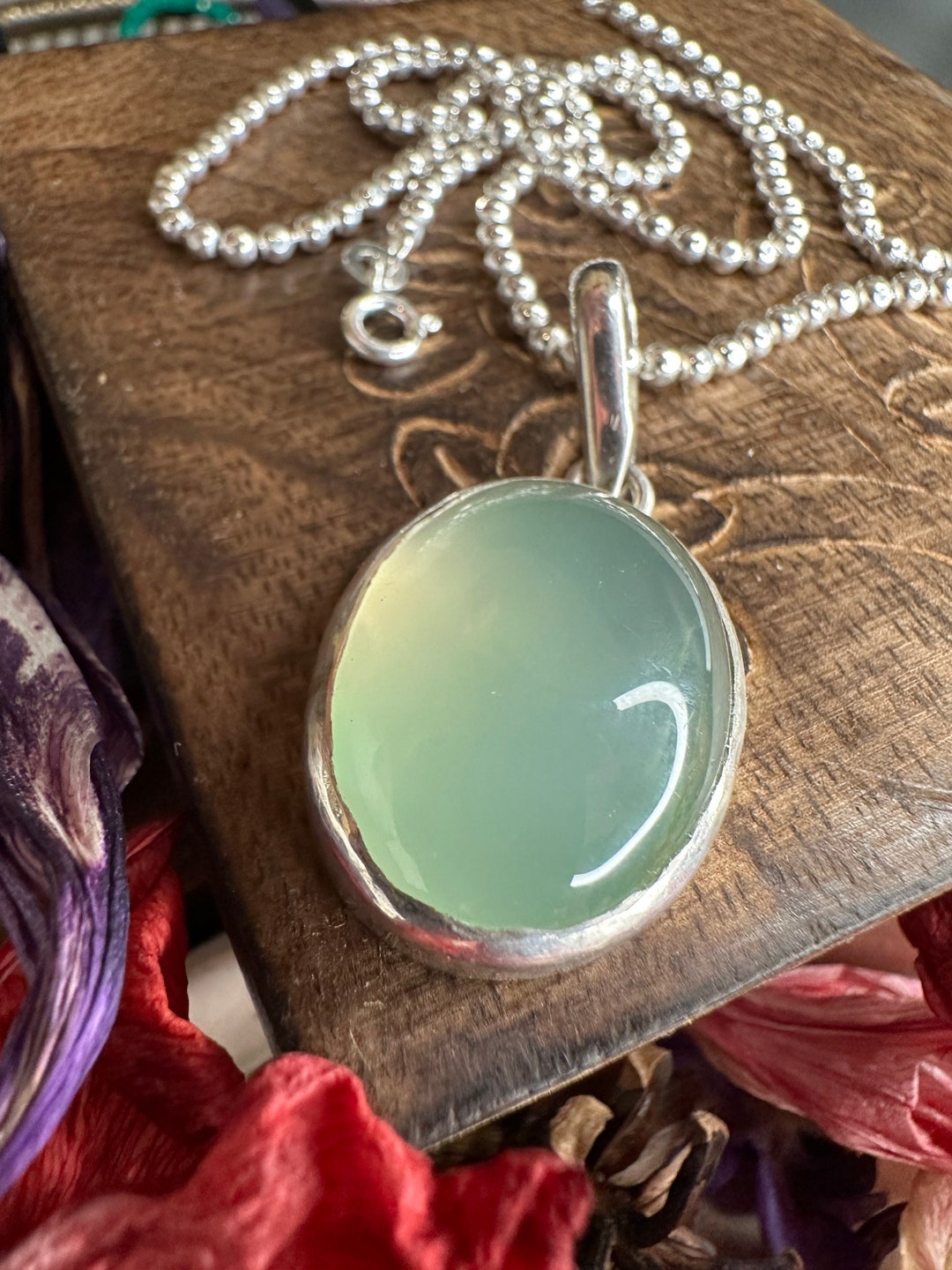 Jai Chrysoprase Pendant, Handmade Gemstone Pendant - Etsy