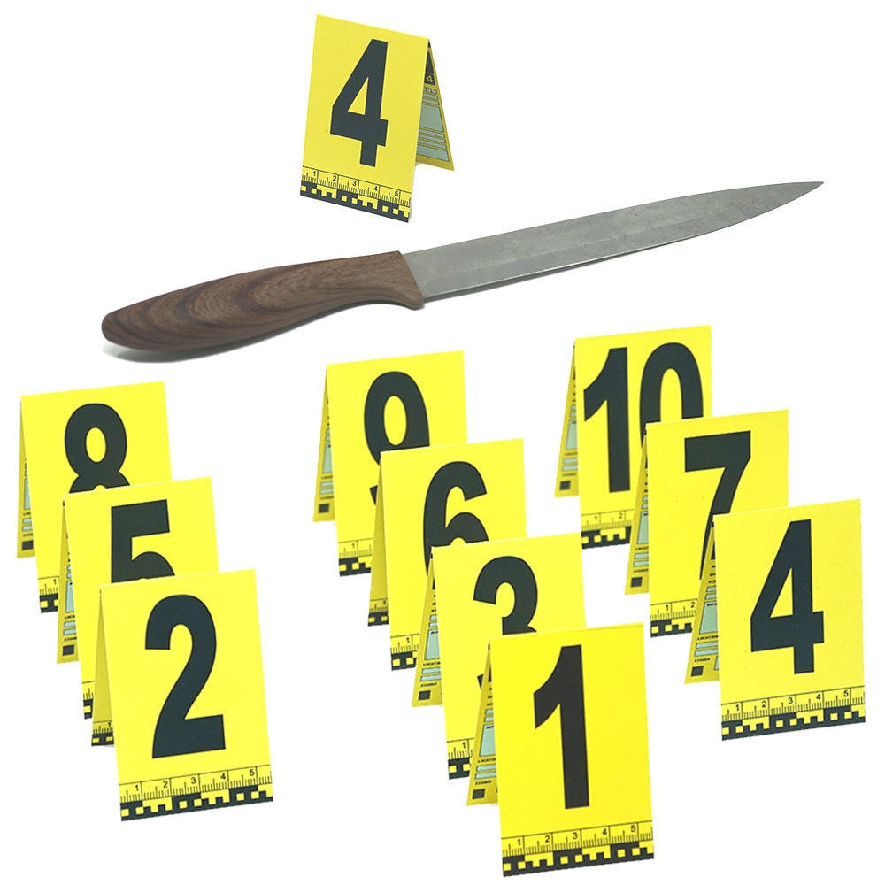 10 PACK CSI Crime Scene Number Markers Funny Novelty Murder Party Games ...