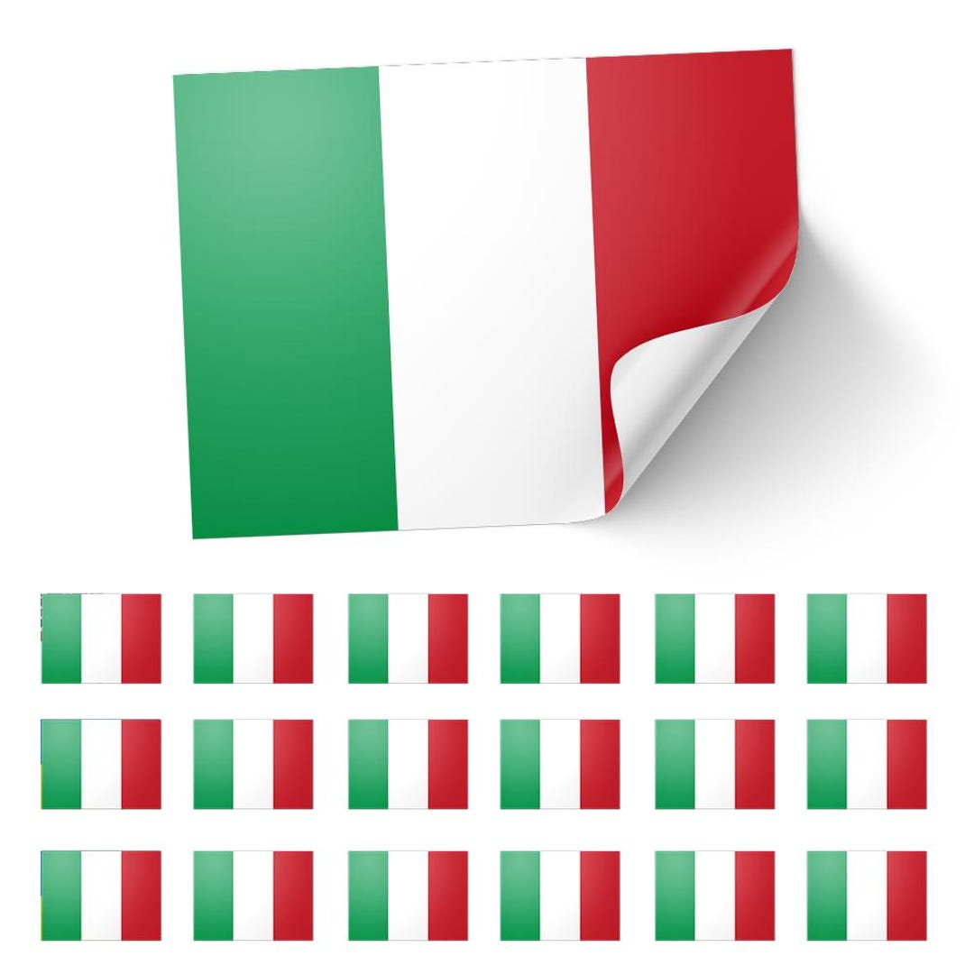20 X Italy Italian Flag Stickers - Rectangle Event Laptop Travel Party ...