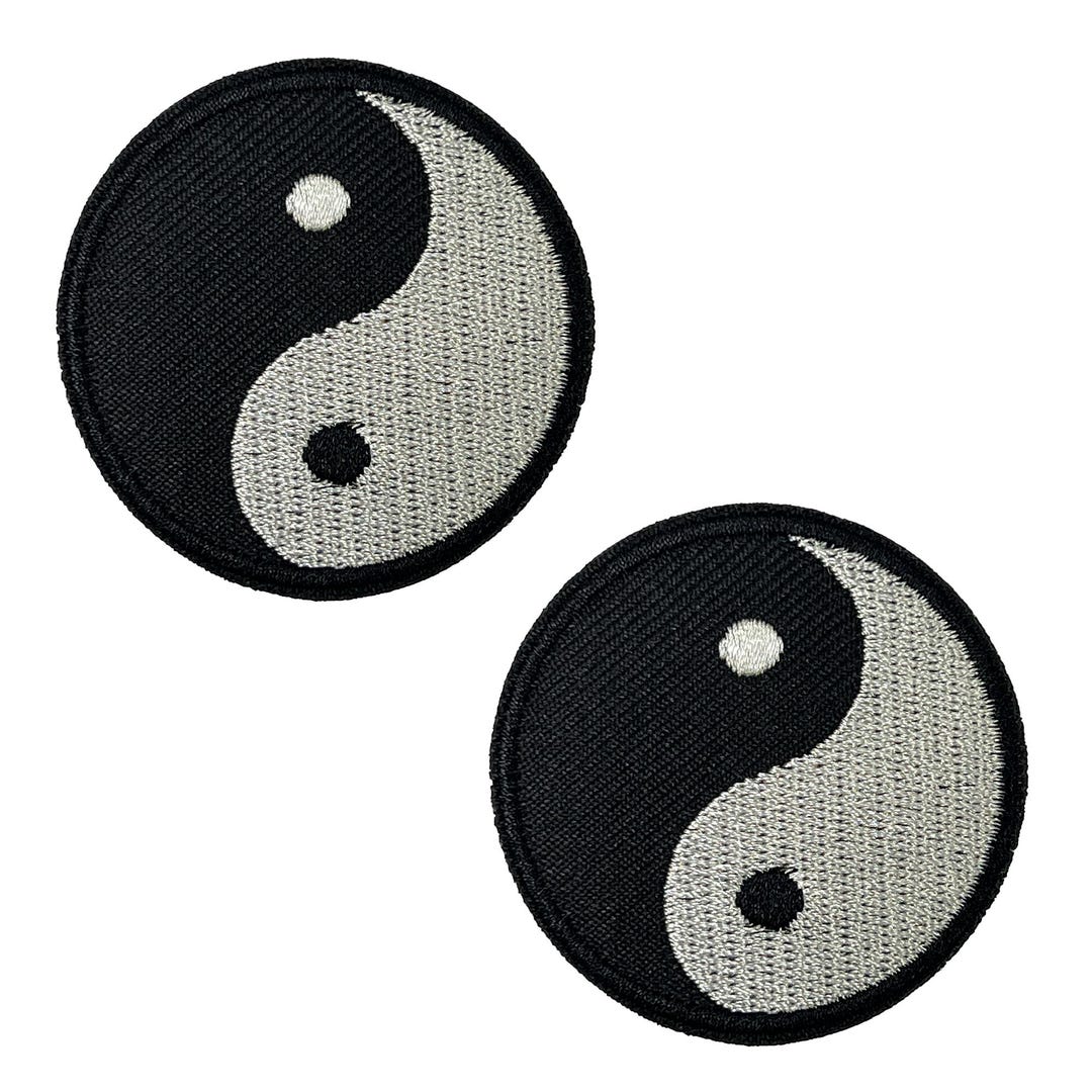 2 X Ying & Yang - Iron on Embroidery Patchs (5cm) - Etsy