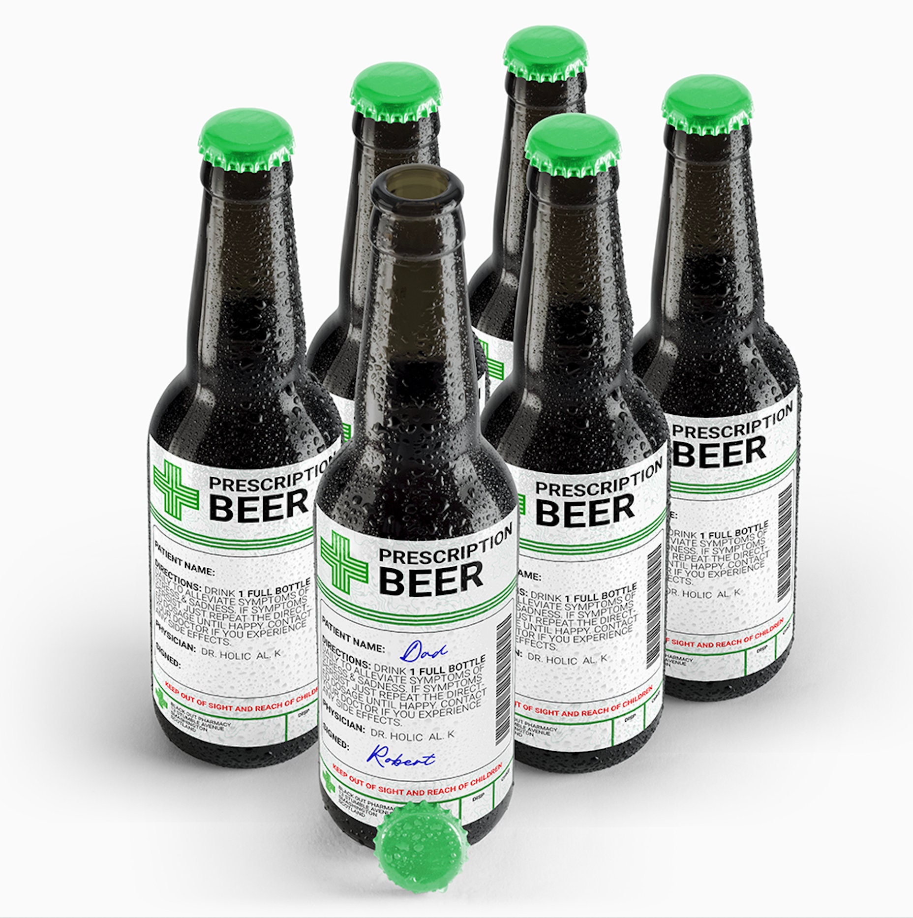 Beer Prescription Medical Alcohol Bottle Gift Funny Drinks Sticker ...