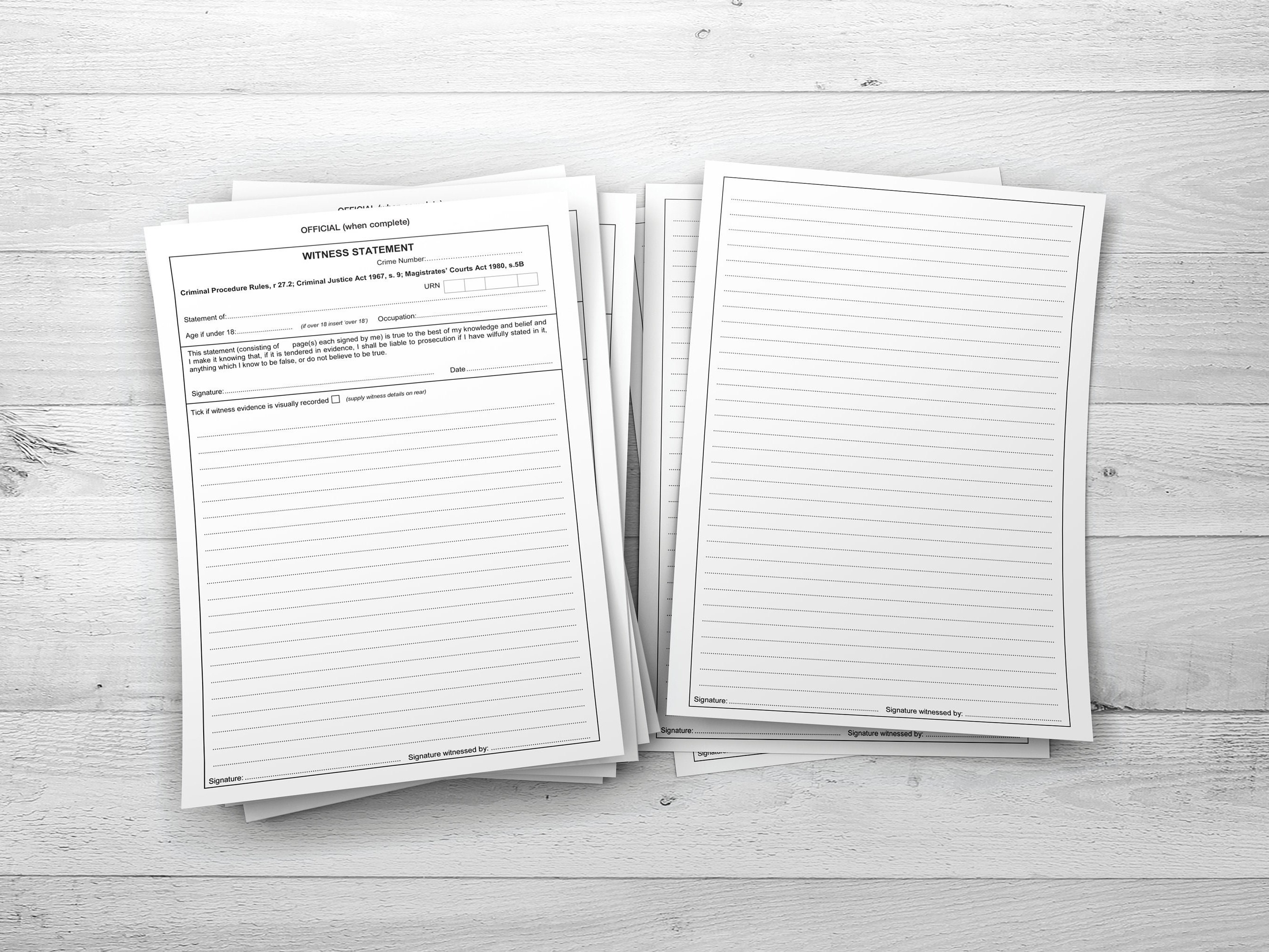 20 X A6 Realistic Witness Statements Murder Mystery Novelty Jokes & Gag ...