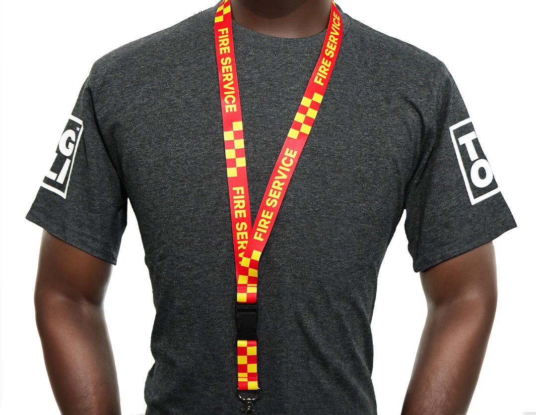 Fire Service Battenberg Lanyard: Cosplay ID Badge Holder - Etsy