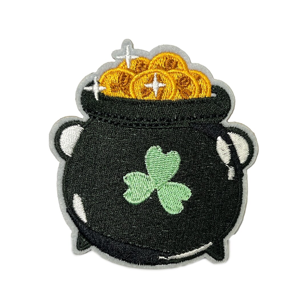 Irish Pot of Gold Lucky Ireland Iron on Embroidery Patch 8 X 7cm - Etsy