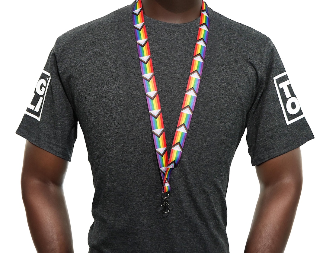 Progress Pride Flag Lanyard: LGBTQI+ Keys & Badge Holder - Etsy UK