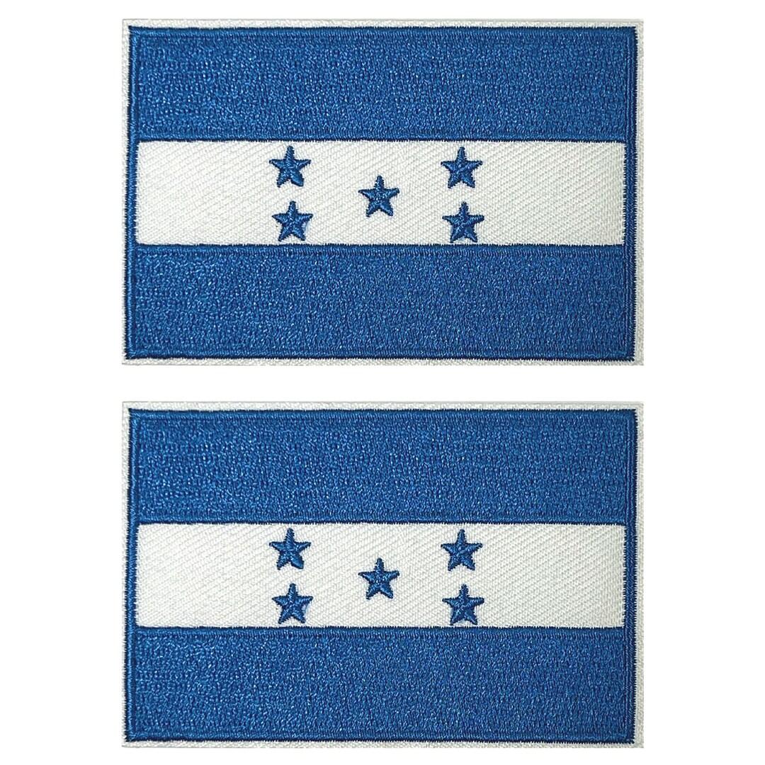 2 X Honduras Rectangle Flag Round - Iron on Embroidery Patches (8 X 5cm) - Etsy
