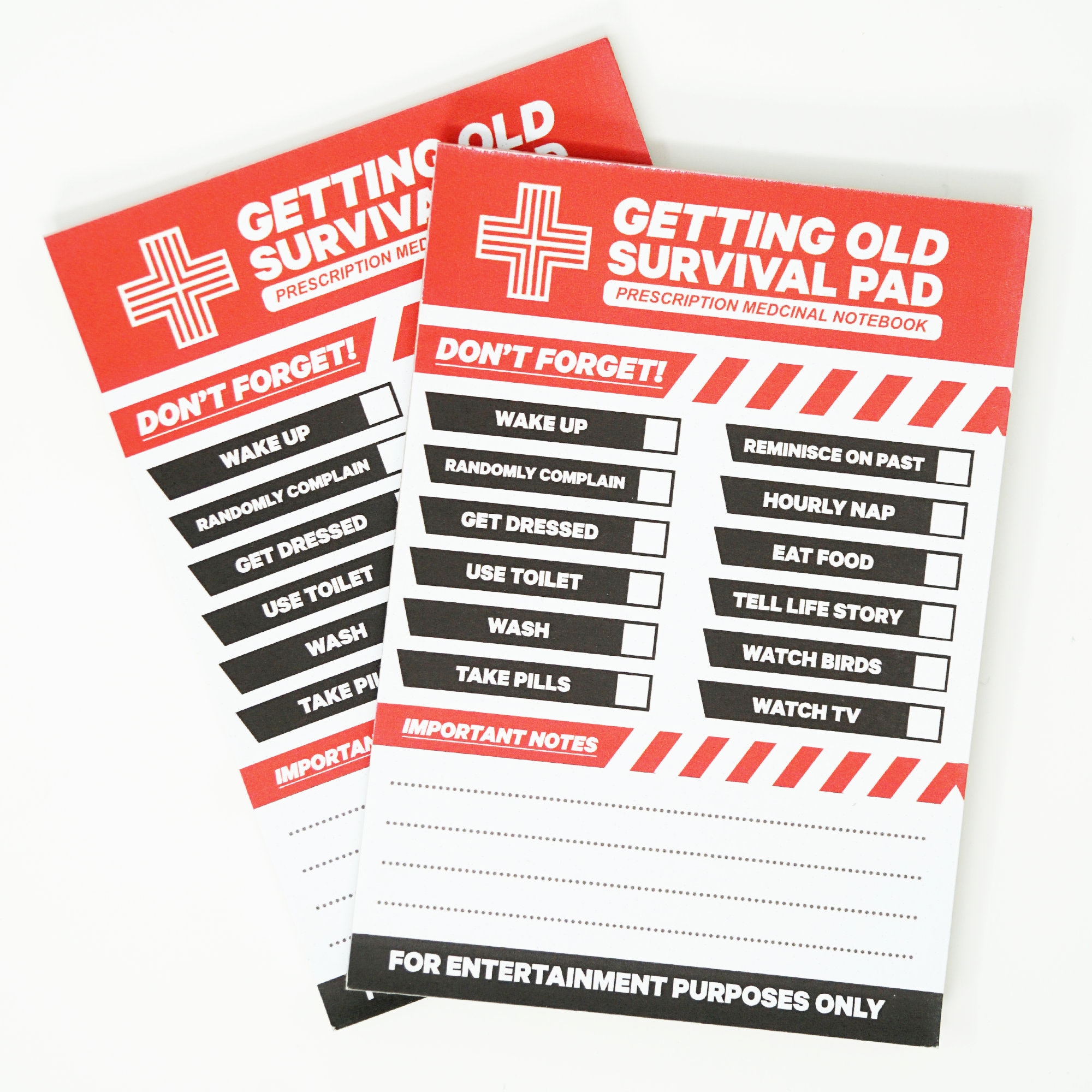 2 X Old Age Survival Pad | Funny Notes Gift for Retirement Birthday ...