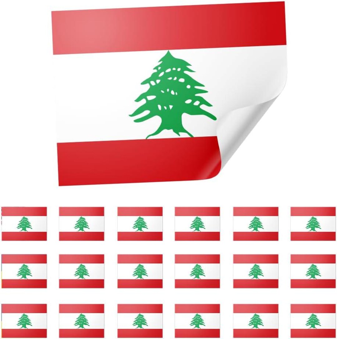20 X Lebanon Flag Stickers - Rectangle Event Laptop Travel Party 8.5xm ...