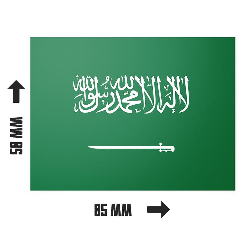 Kingdom of Saudi Arabia Flag Stickers - 20 Rectangle Decals (8.5cm X ...