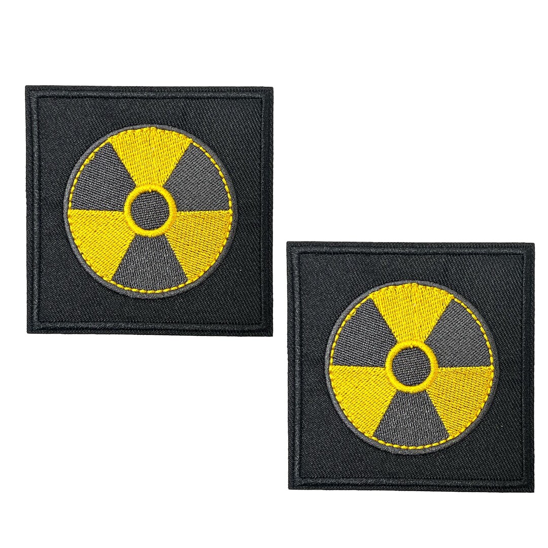 2 X Radiation Radioactive Square Iron on Embroidery Patches 7.5cm - Etsy