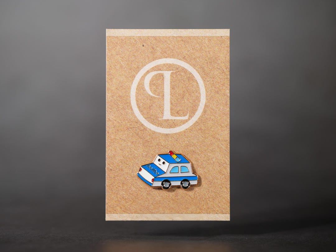Cartoon Police Car Pin Badge - Etsy
