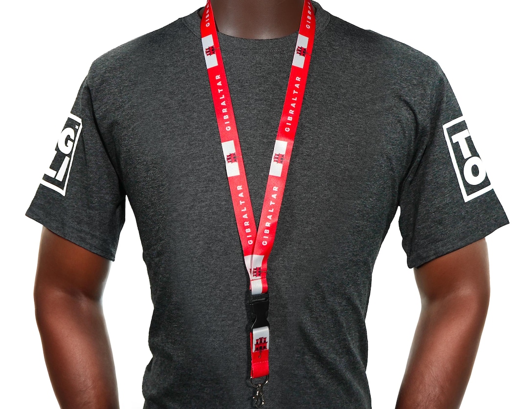 Gibraltar Flag Lanyard – Red & White Castle Key Design | Detachable ...
