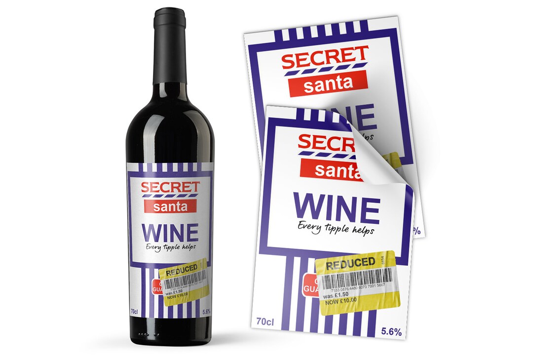 3 PACK Funny Wine Xmas Secret Santa Supermarket Budget Alcohol Bottle ...