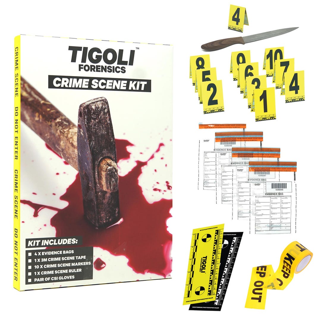 Crime Scene Murder Mystery Kit | Party Halloween Police Evidence ...