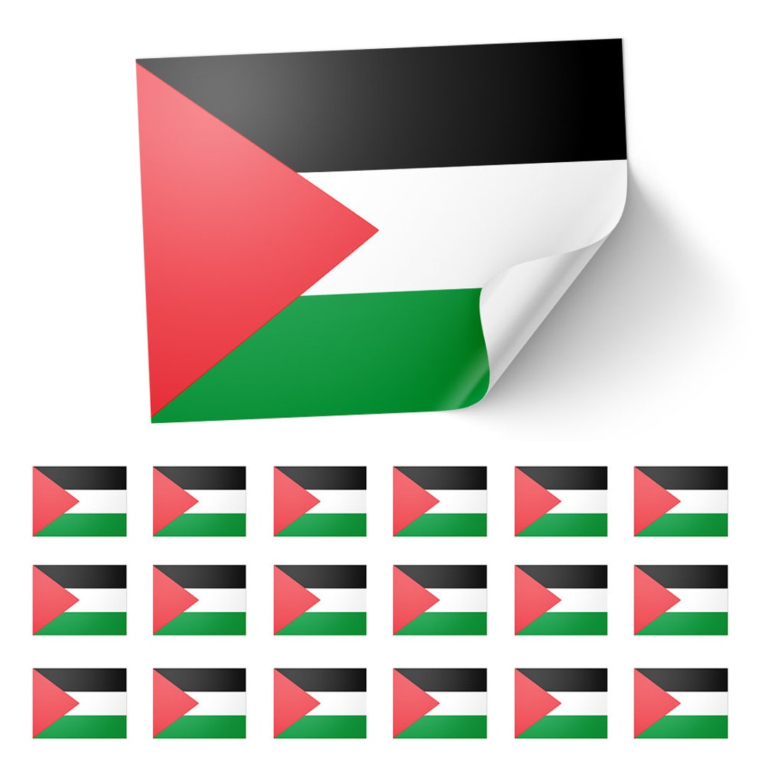 20 X Palestine Palestinian Flag Stickers - Rectangle Event Laptop ...