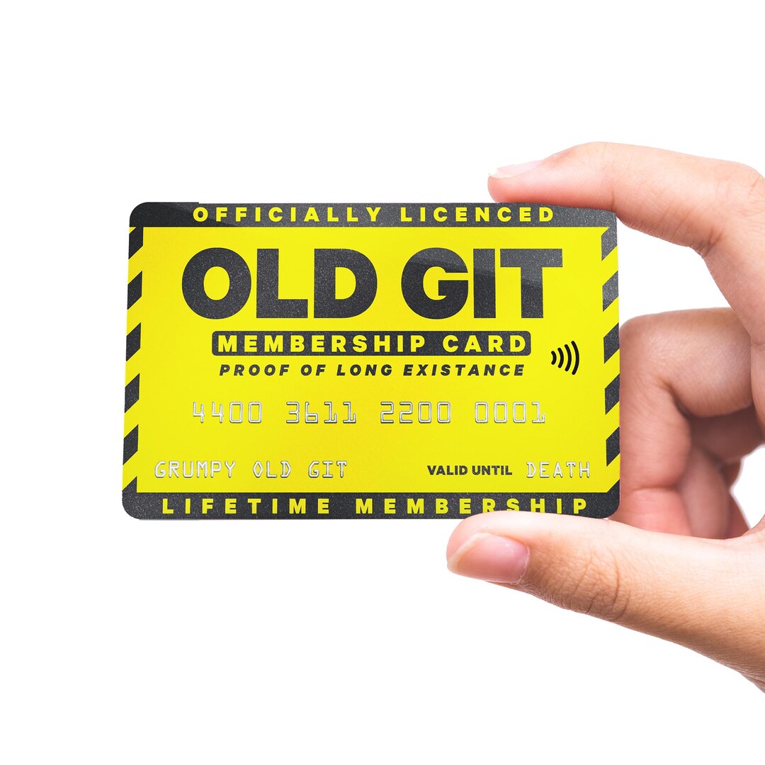 Grumpy Old Git Membership Card - Retirement Funny Gift - Etsy