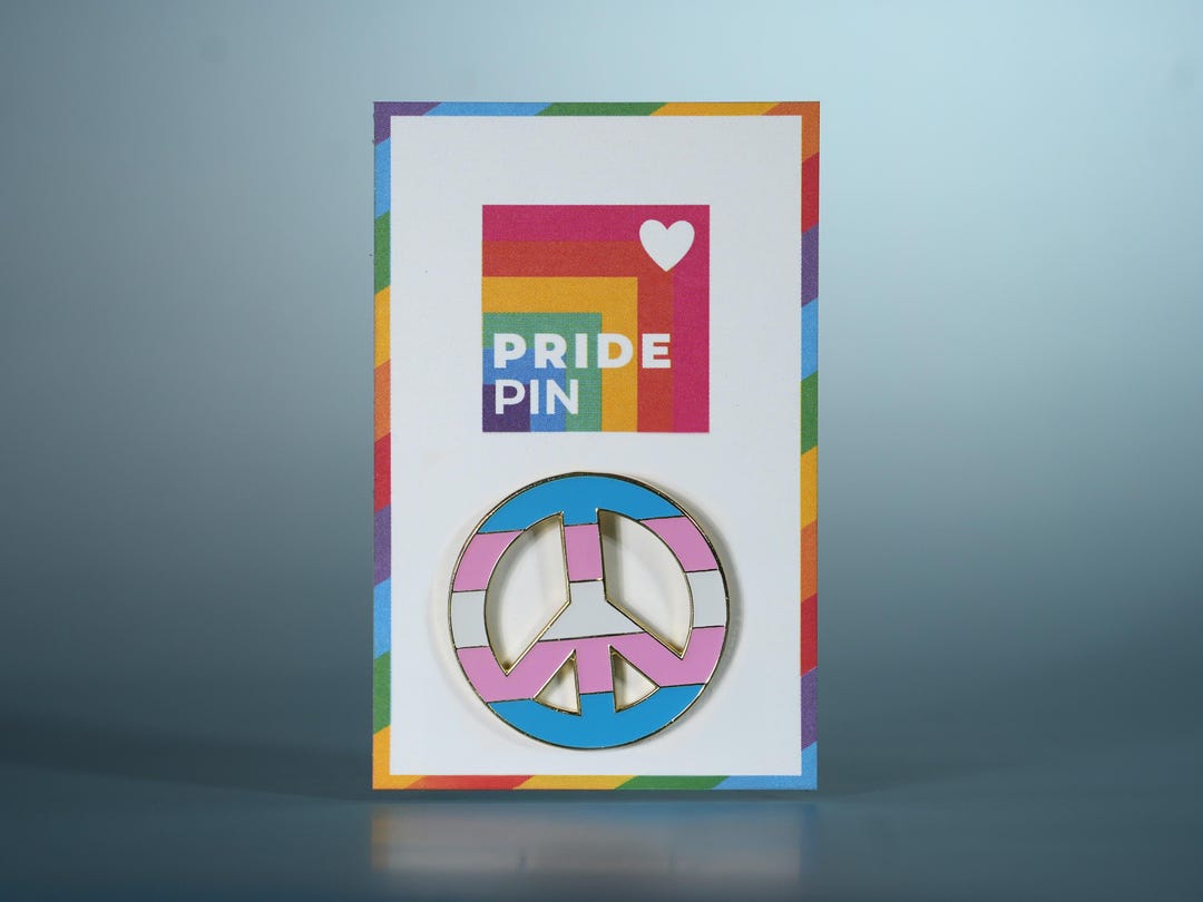 Transgender Peace Symbol Pride Flag Pin Badge - Etsy