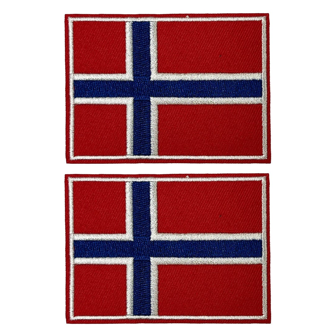 2 X Norway Flag Rectangle - Iron on Embroidery Patches (8 X 5.5cm) - Etsy