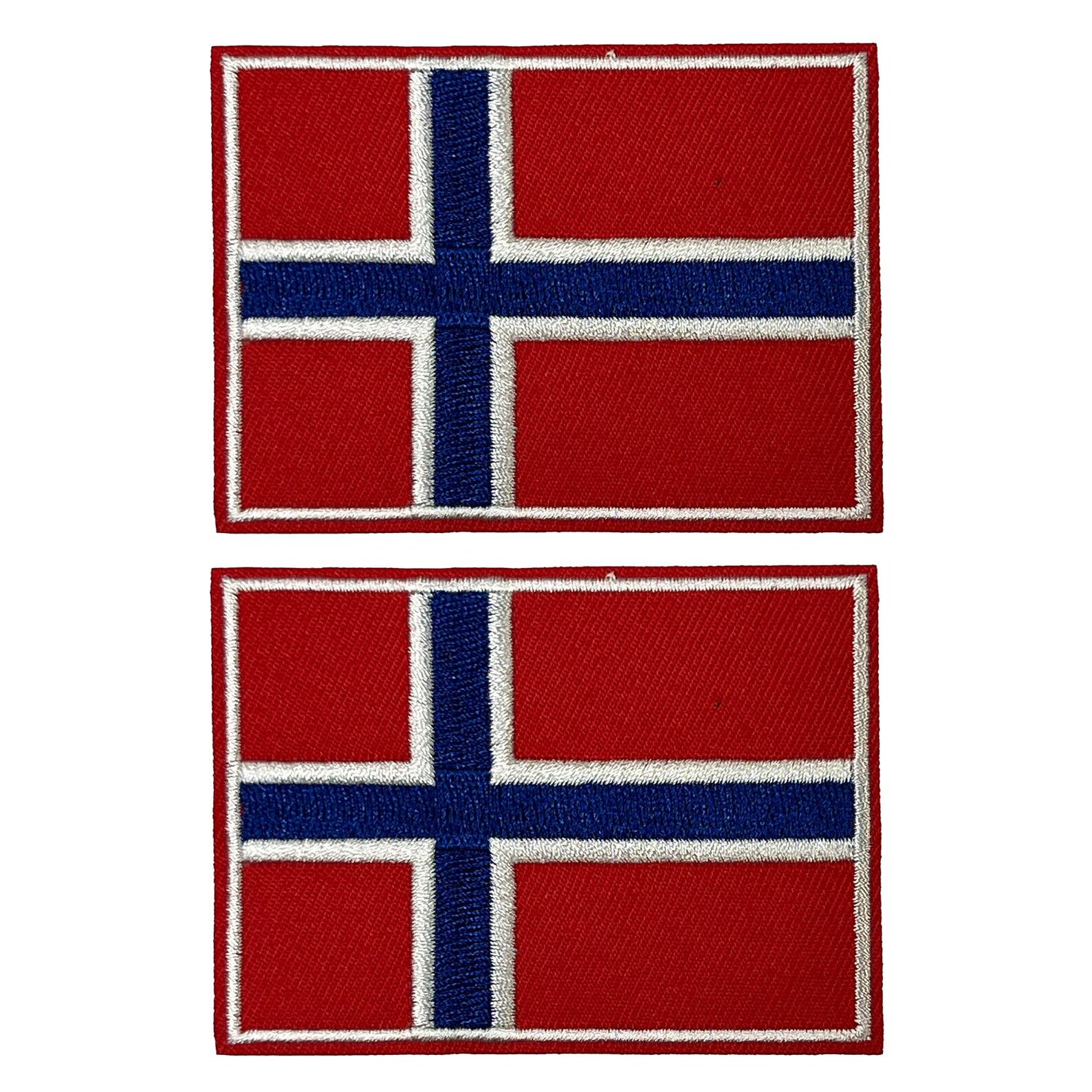 2 X Norway Flag Rectangle - Iron on Embroidery Patches (8 X 5.5cm) - Etsy