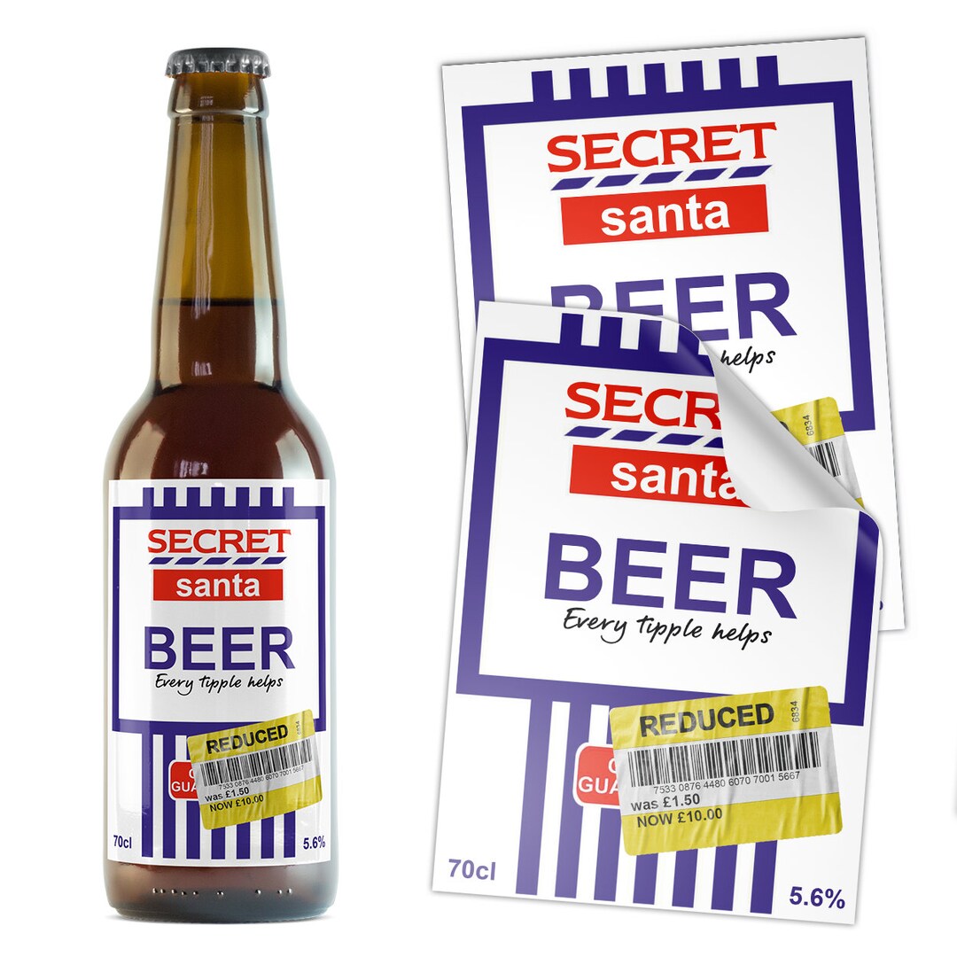 Funny Beer Xmas Secret Santa Supermarket Budget Alcohol Bottle Gift ...