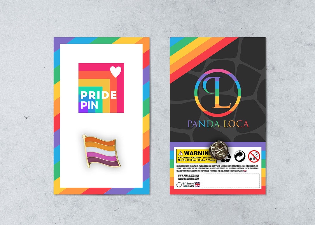 Lesbian Flag LGBTQ Rainbow Pride | Metal Enamel Pin | Butterfly Clasp ...