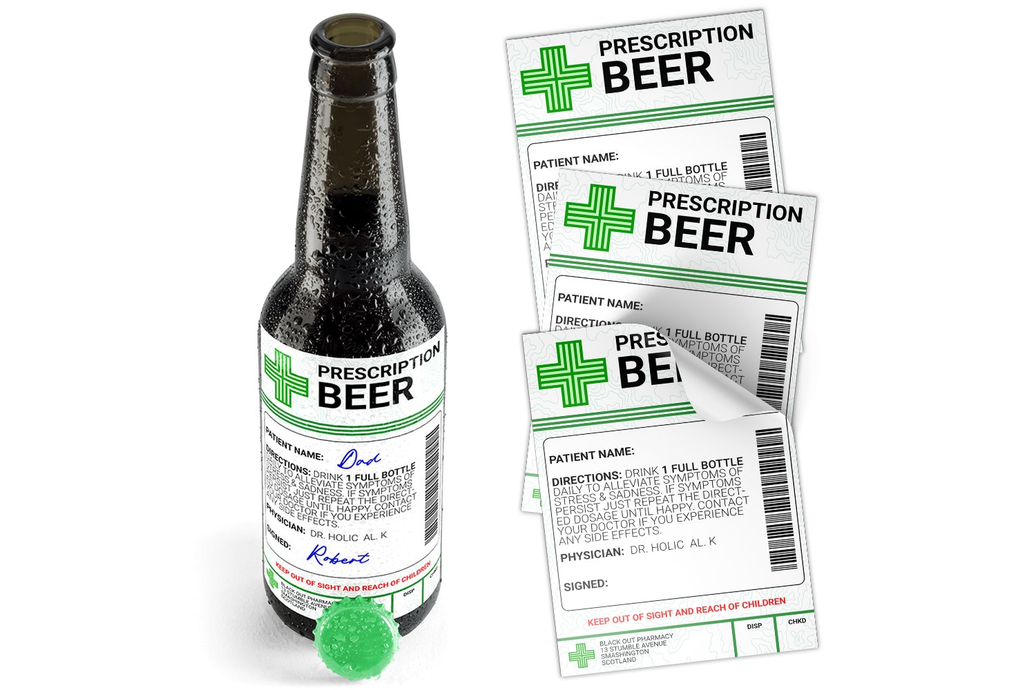 Beer Prescription Medical Alcohol Bottle Gift Funny Drinks Sticker ...