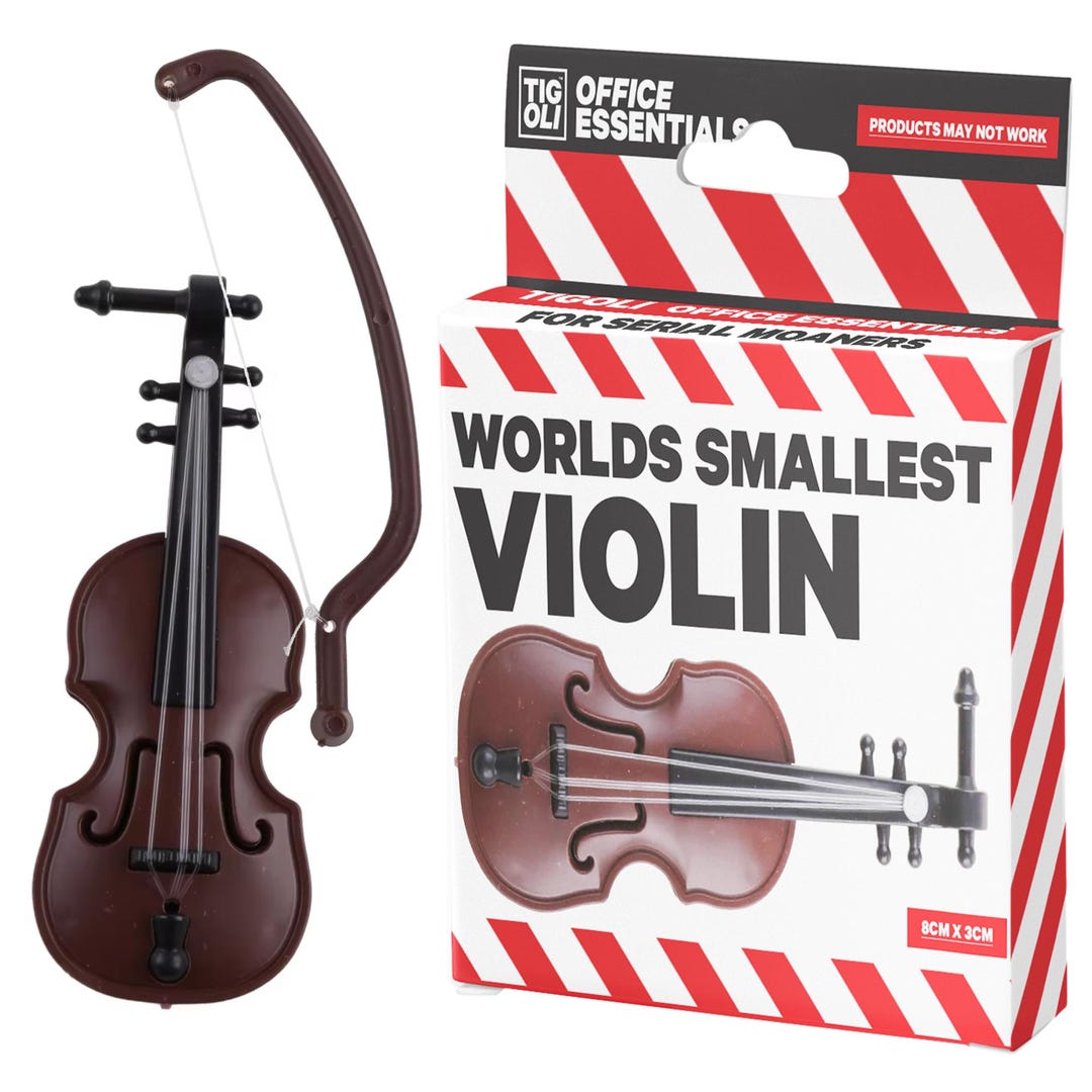 Worlds Smallest Emergency Violin! - Office Essentials Moaners Gift ...