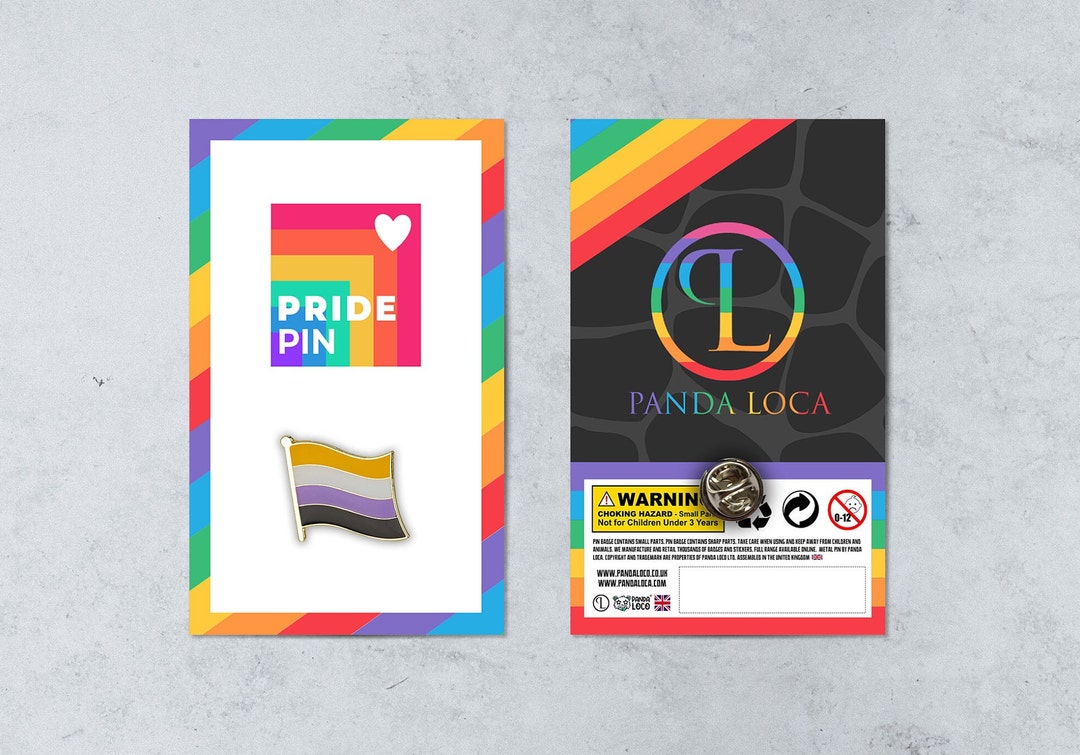 Bandera no binaria LGBTQ Arcoíris Orgullo / Pin de metal esmaltado ...