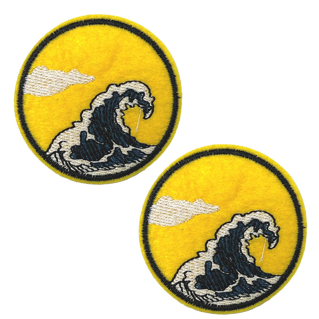2 X the Great Wave off Kanagawa - Iron on Embroidery Patches (6cm) - Etsy