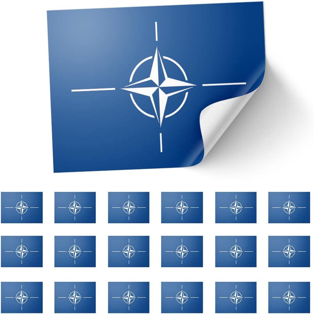 20 X NATO Alliance Flag Stickers - Rectangle Event Laptop Travel Party ...