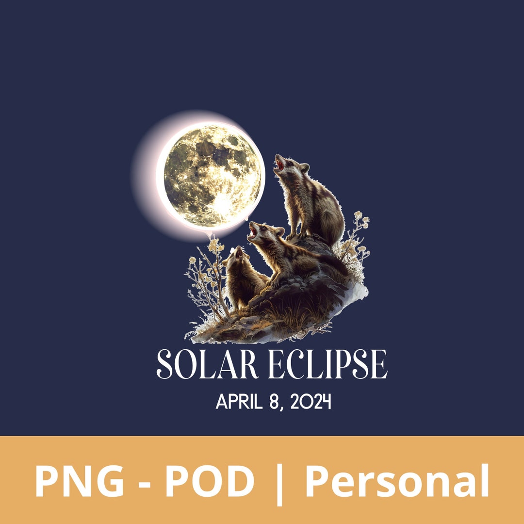 Possum Solar Eclips 8th of April 2024 PNG Personal and POD Use Possum ...