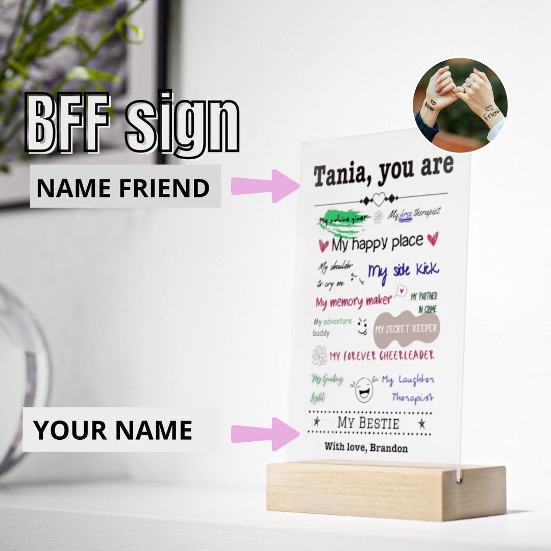 Best Friends Forever Acrylic Sign With Wooden Stand Best - Etsy