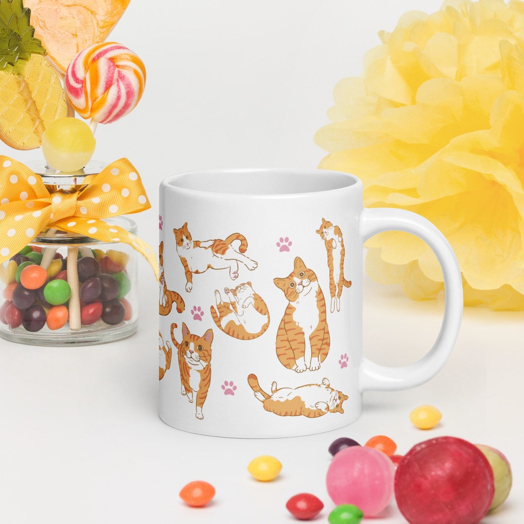 Funny Orange Tabby Cat Mug With Paws, 11oz, 15oz, 20oz, Ginger Tabby ...
