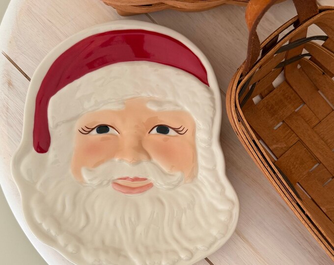 Vintage Longaberger Ceramic Santa Claus Face Plate | Mid-century Modern ...
