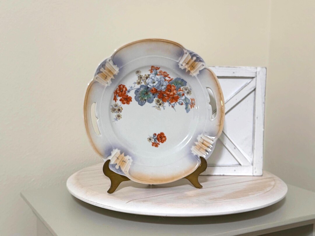 Vintage German Lusterware Plate With Flowers - Etsy
