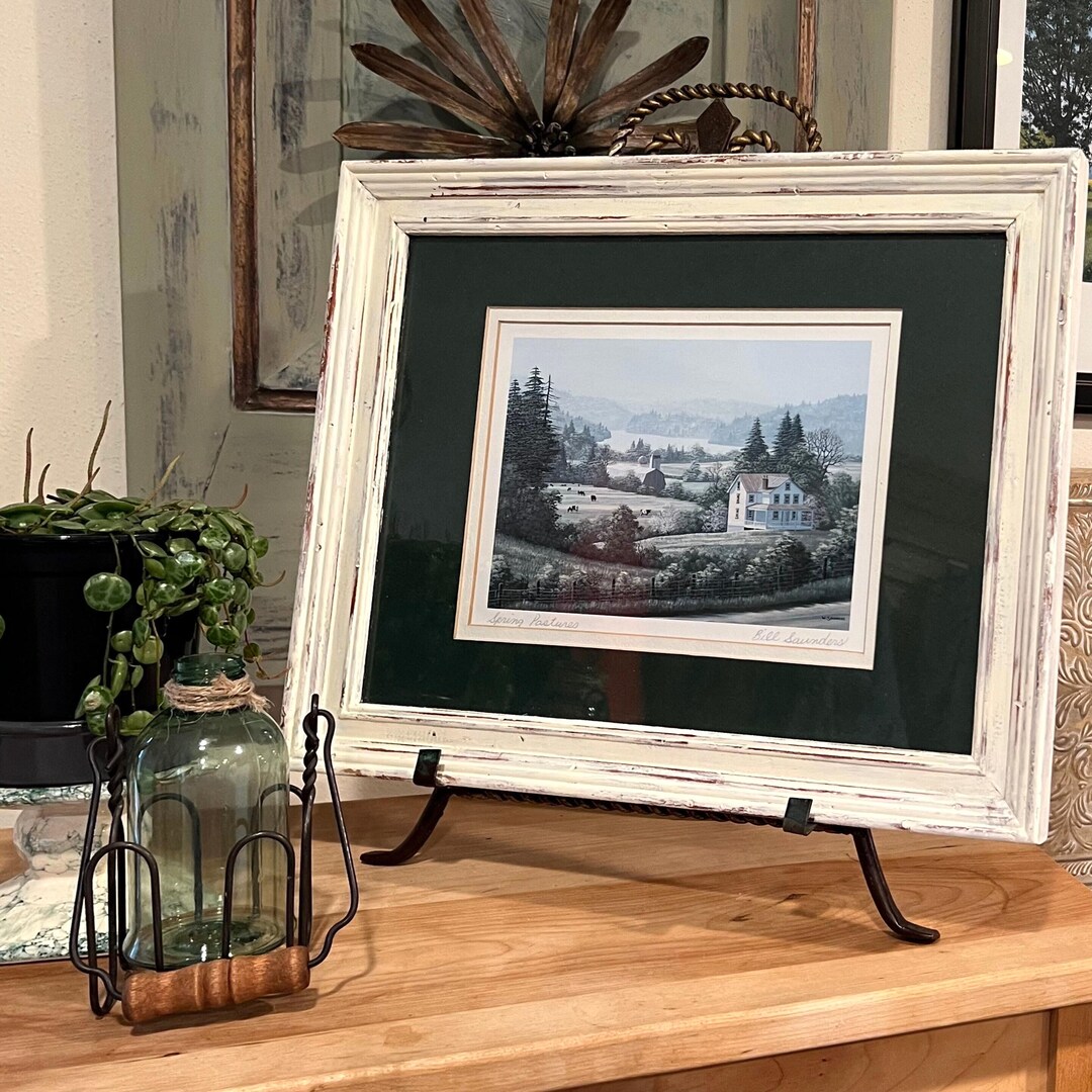 Vintage Bill Saunders Framed Print: Spring Pastures Rural Landscape (11 ...
