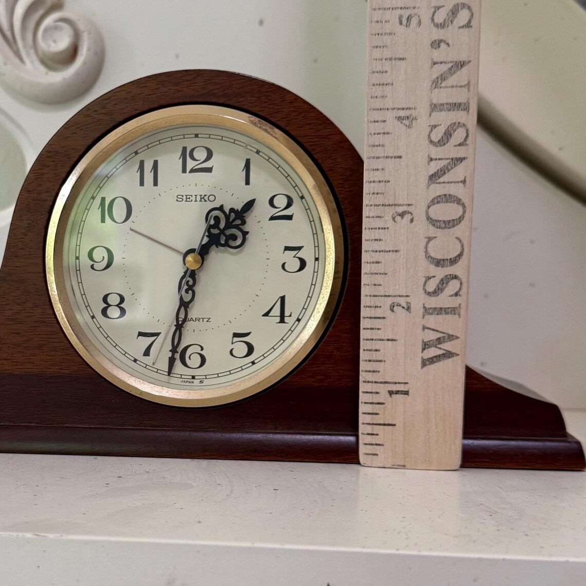 Vintage Seiko Quartz Mantel Clock | Rich Wooden Case | Classic Design ...