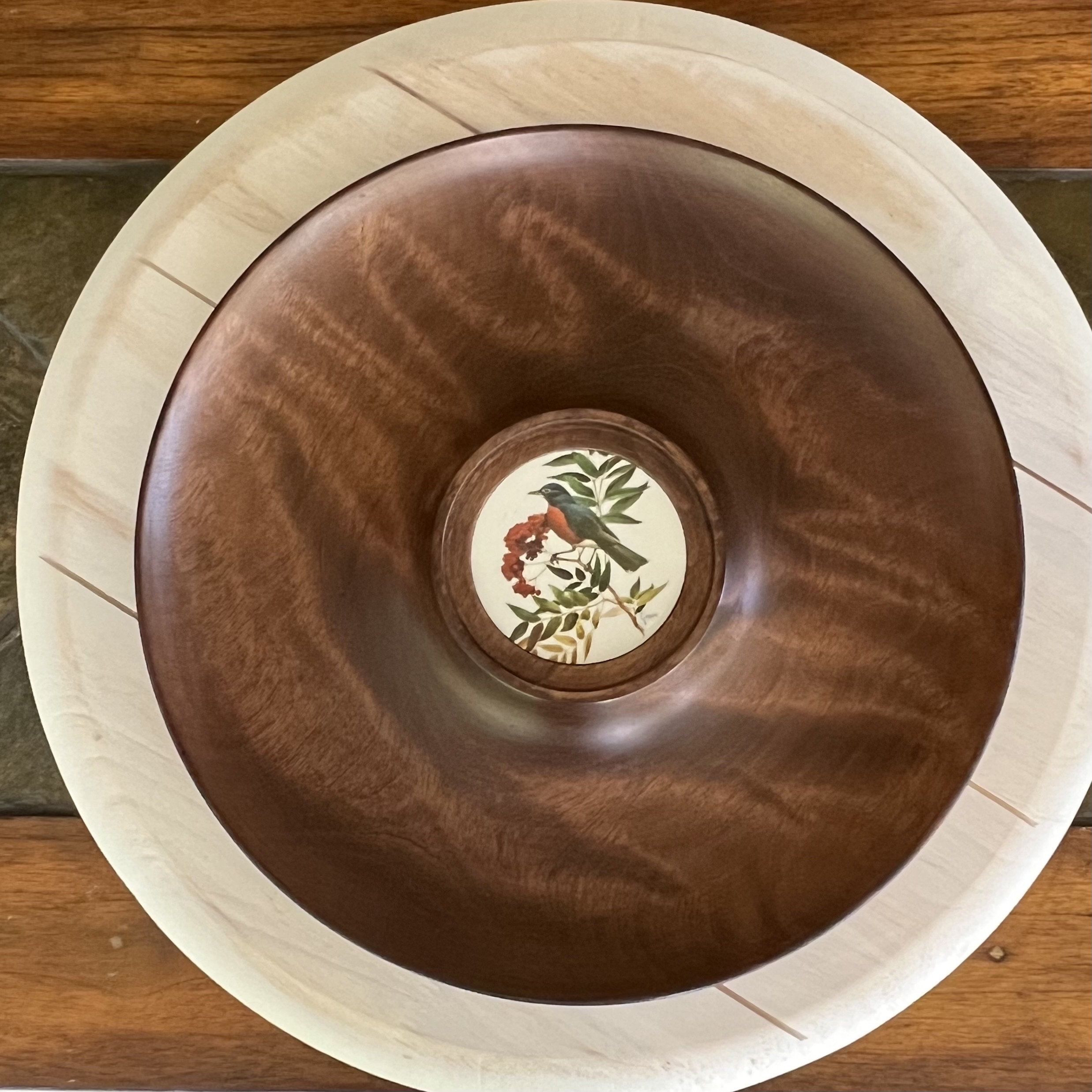 Vintage Vermont Woodware Walnut Charcuterie Board With Hand-painted ...