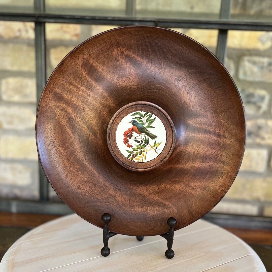 Vintage Vermont Woodware Walnut Charcuterie Board With Hand-painted ...